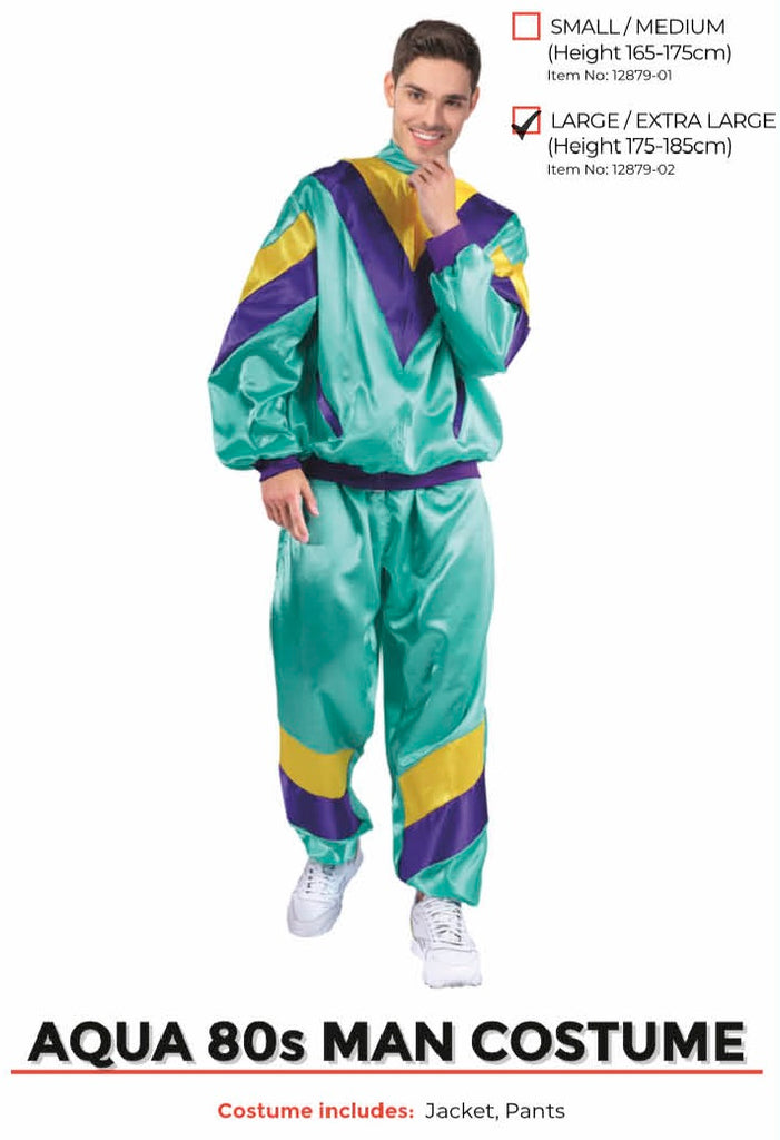 80s Tracksuit Aqua – The Party Shack