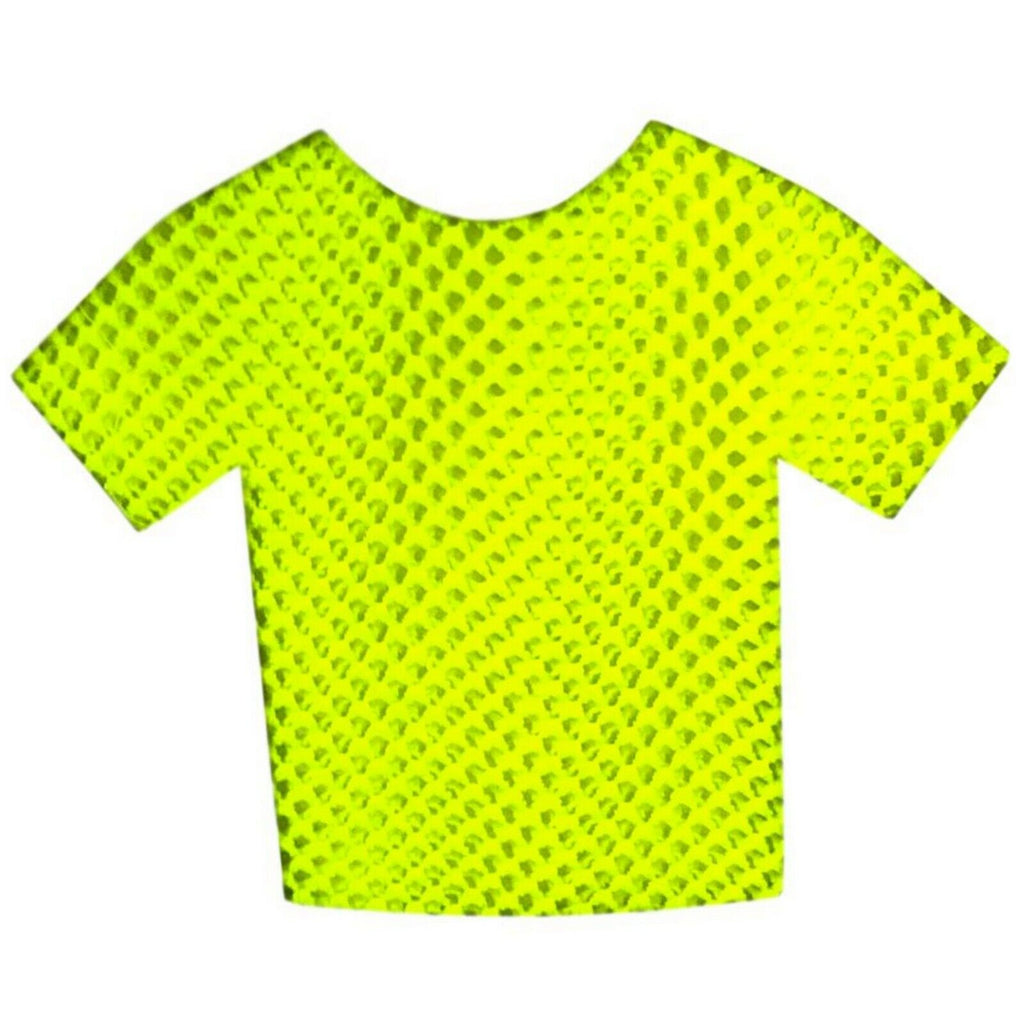 Fishnet 80's Short Sleeve Top Neon Yellow – The Party Shack