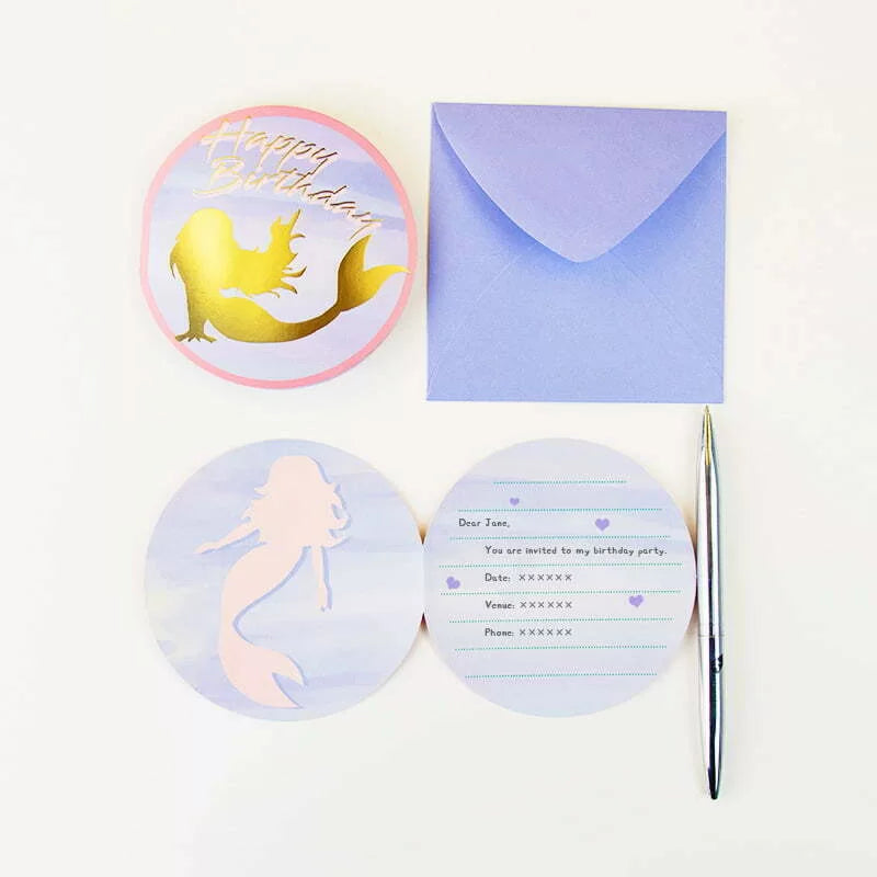 Mermaid Invitations & envelopes – The Party Shack