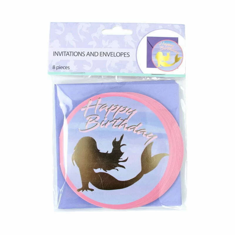 Mermaid Invitations & envelopes – The Party Shack