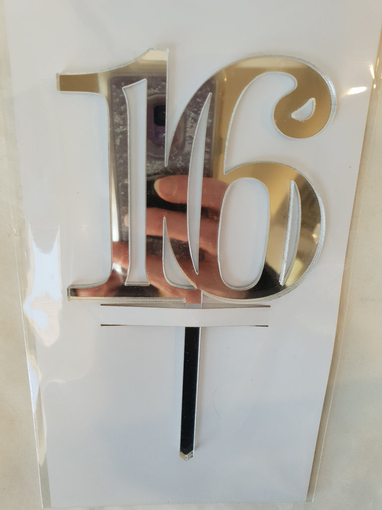 16 Acrylic Cake Topper - 4 colours available – The Party Shack