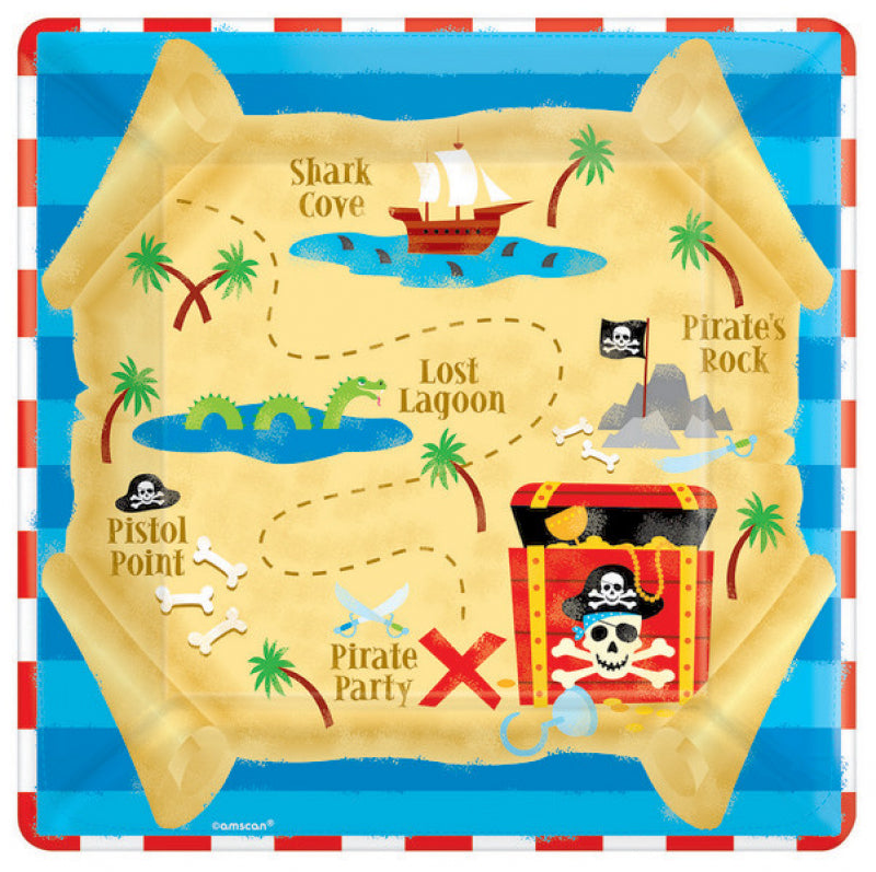 Pirates treasure party dinner plates – The Party Shack