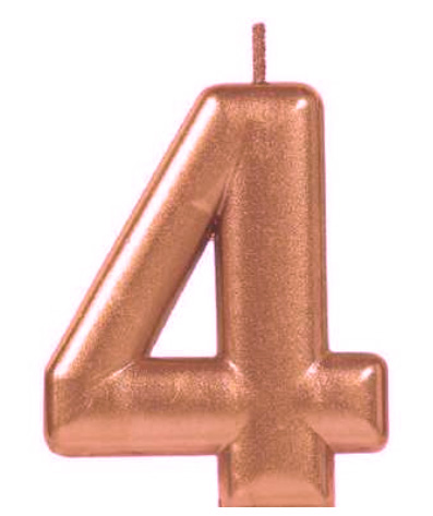 Rose Gold Number 4 Candle – The Party Shack