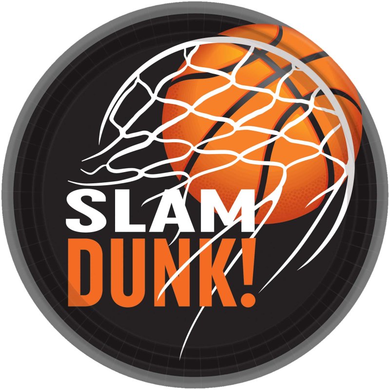Basketball Slam Dunk Paper Plates – The Party Shack